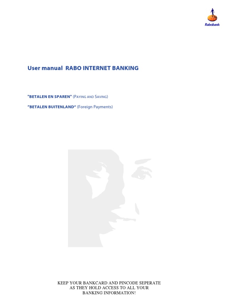 Rabo Internet Banking User Manual | PDF | Online Banking | Banks & Banking