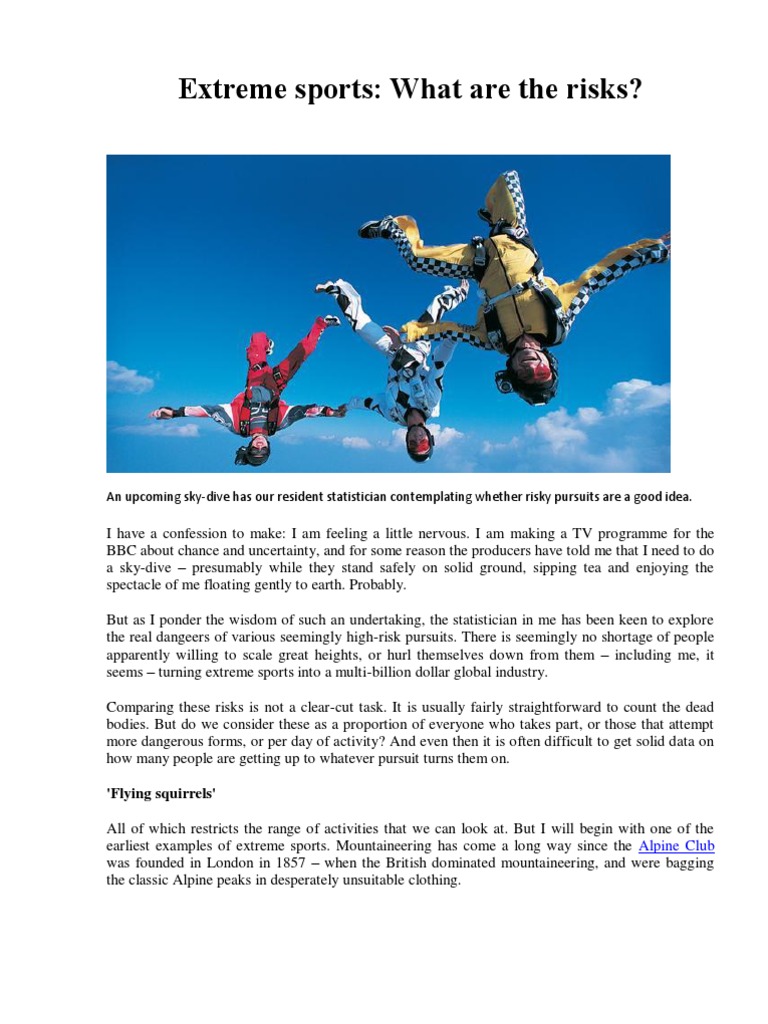 Extreme Sports | PDF | Scuba Diving | Mountaineering