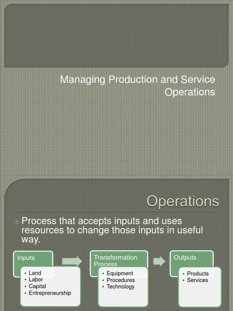 Managing Production and ServiceOperations | PDF | Production And ...