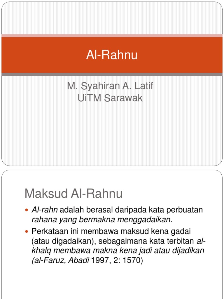 Ctu 231 - Bab 4-Al-Rahnu | PDF