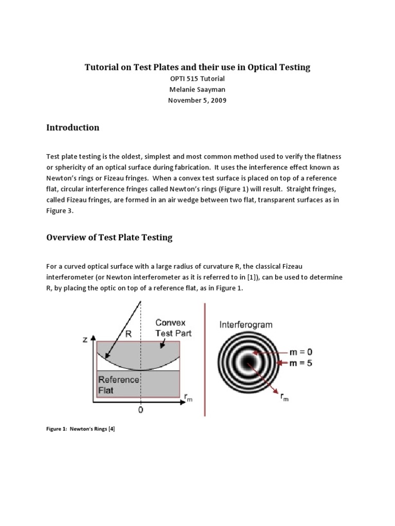 Newton Fringe Testing | PDF | Interferometry | Lens (Optics)