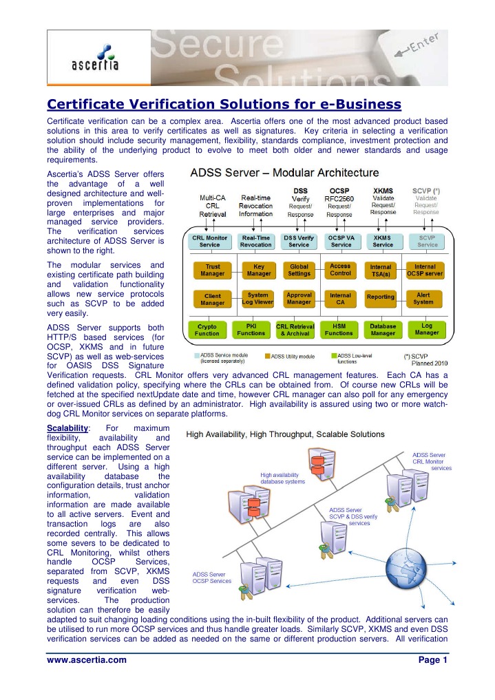 Certificate Verification Solutions Using ADSS Server | PDF | Public Key Certificate | Authentication