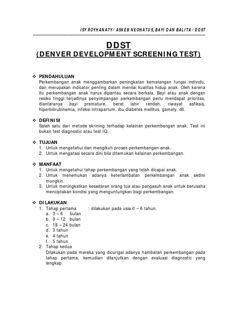 DDST II | PDF