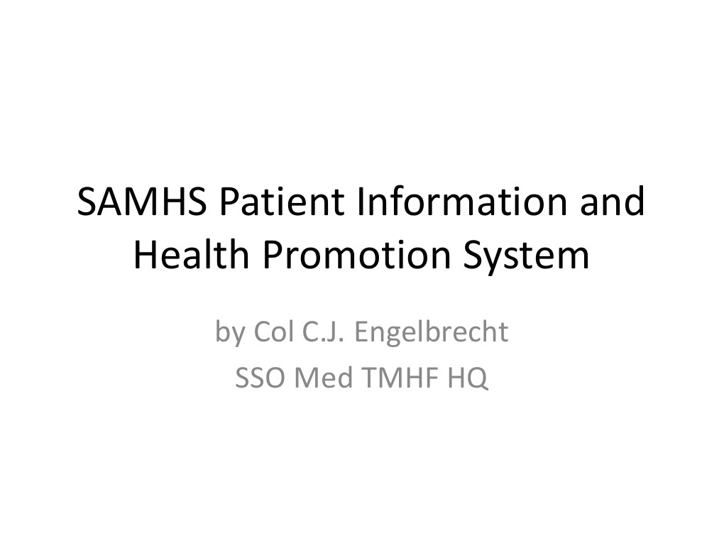 SAMHS Patient Information and Health Promotion System | PDF
