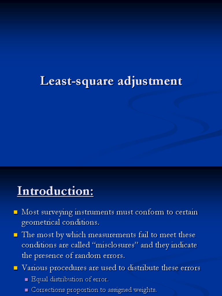 Least Square Adjustment | PDF | Least Squares | Errors And Residuals