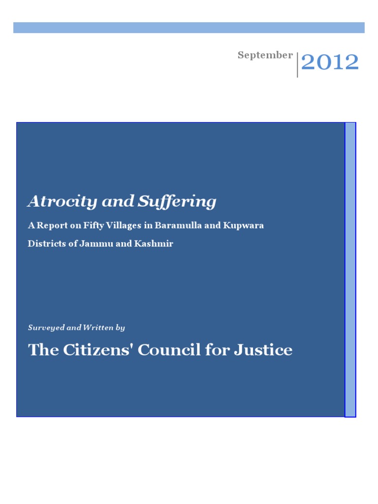 Atrocity and Suffering - CCJ Report | PDF