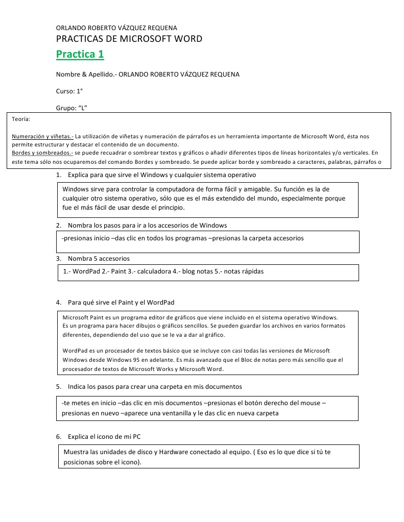 Practicas de Microsoft Word! | PDF | Microsoft Word | Microsoft Windows