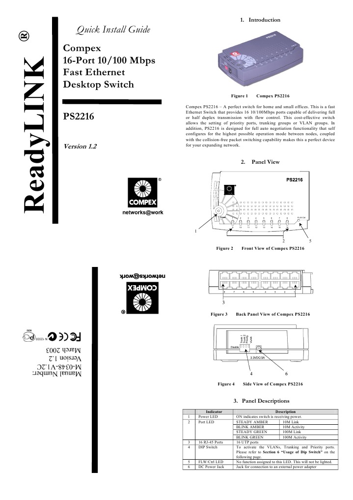 Manual Switch Compex PS2216 | PDF | Network Switch | Electromagnetic ...