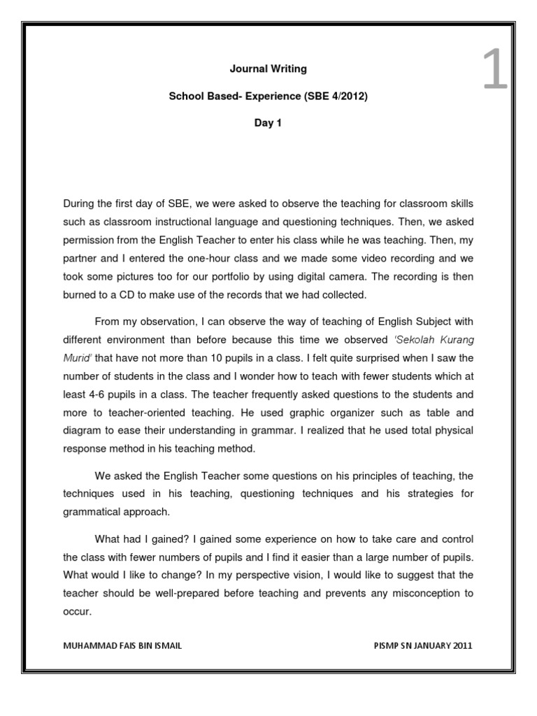 Journal Writing | Education Theory | Teachers