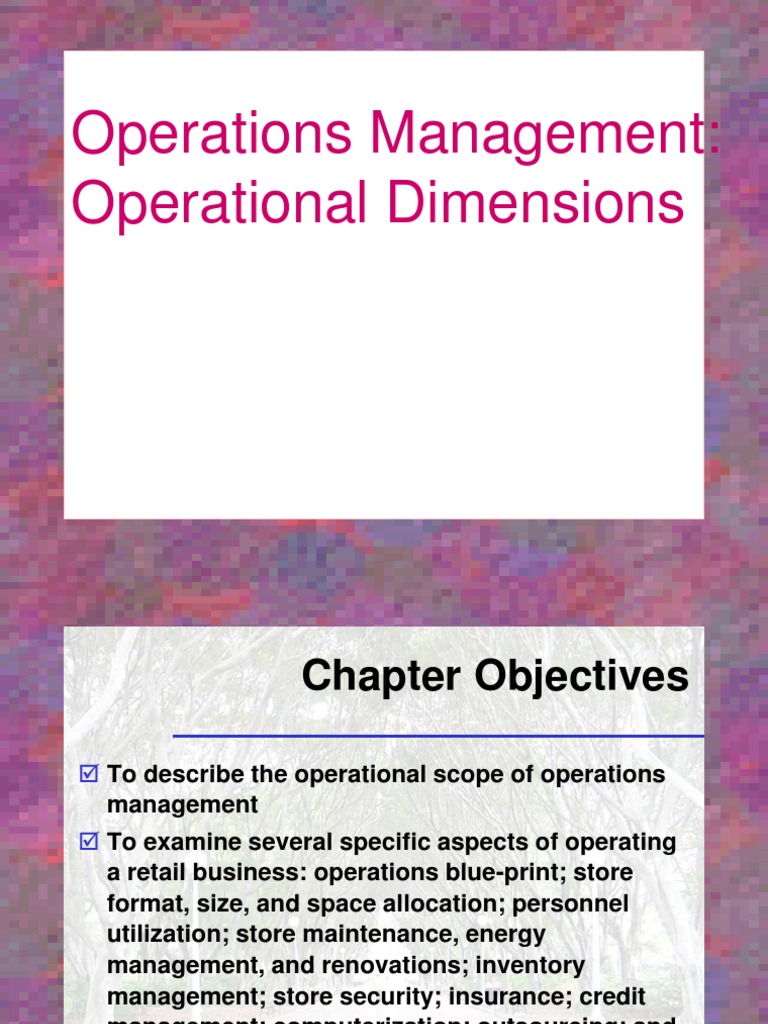 Retail Operations Management - Operational Dimensions | PDF | Retail ...