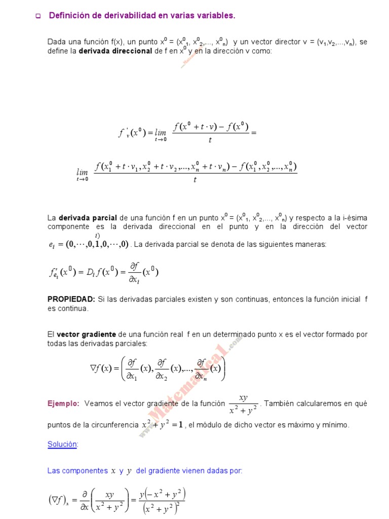 Funciones de Varias Variables II | PDF | Derivado | Función continua