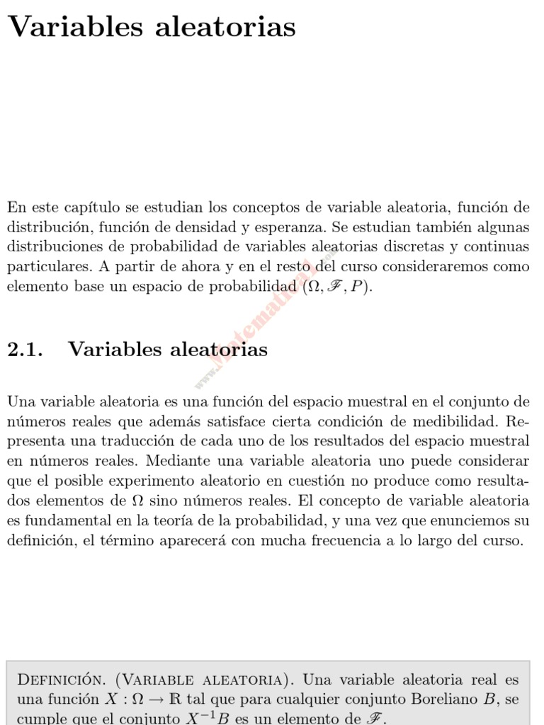 Variables Aleatorias | PDF | Variable aleatoria | Diferencia