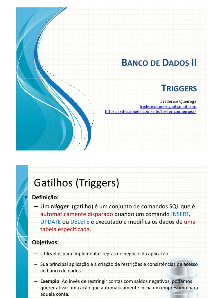 12 - Triggers | PDF | SQL | Bancos de dados