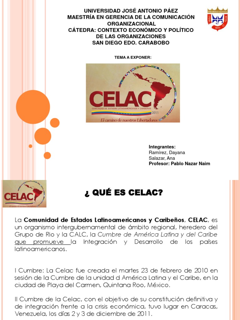 Qué es la CELAC y sus objetivos principales | PDF | America latina ...