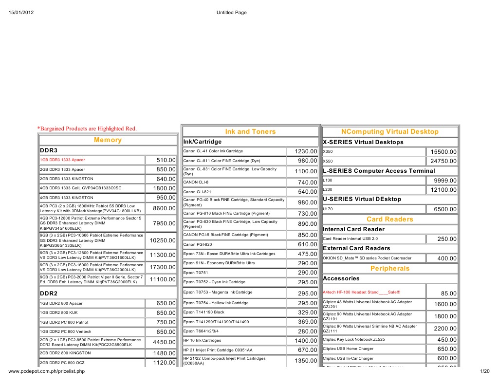 PC Depot Price List | PDF | Computers