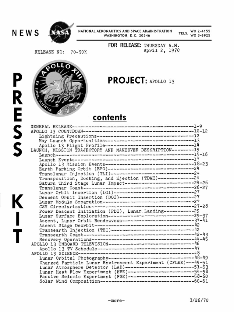 Apollo 13 Mission AS-508 | PDF | Apollo Program | Apollo Lunar Module