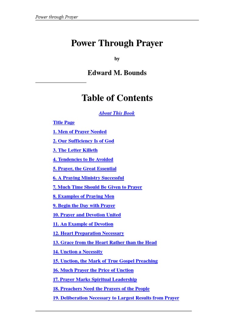 Power Through Prayer | PDF | Sermon | Prayer