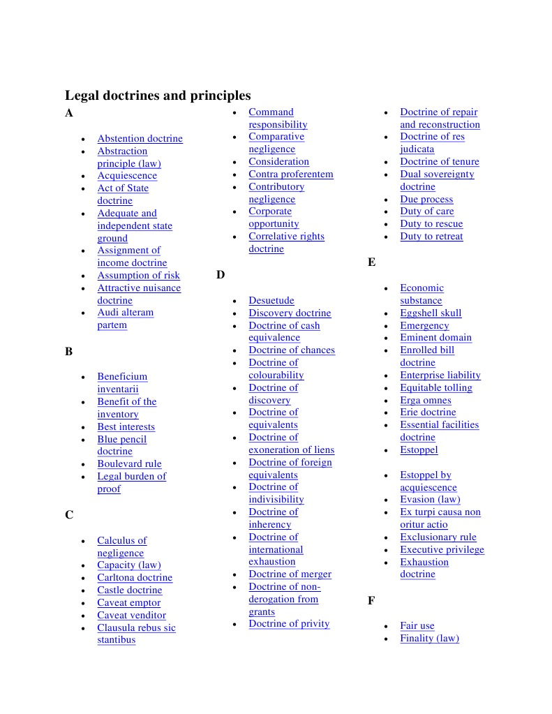 Legal Doctrines and Principles | PDF | Negligence | Ethical Principles