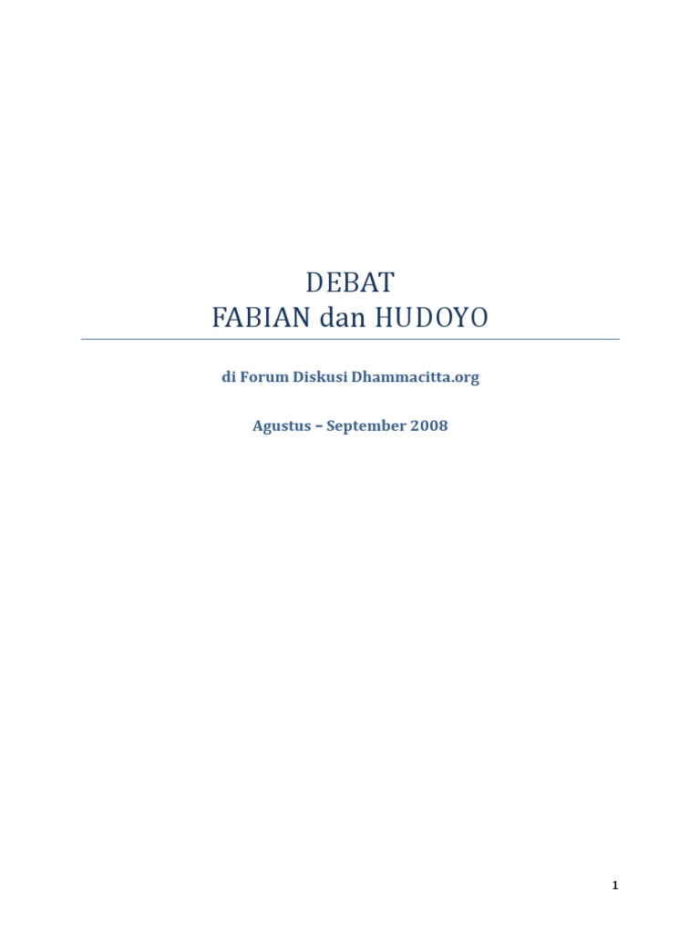 Debat Fabian Vs Hudoyo Tentang Vipassana | PDF