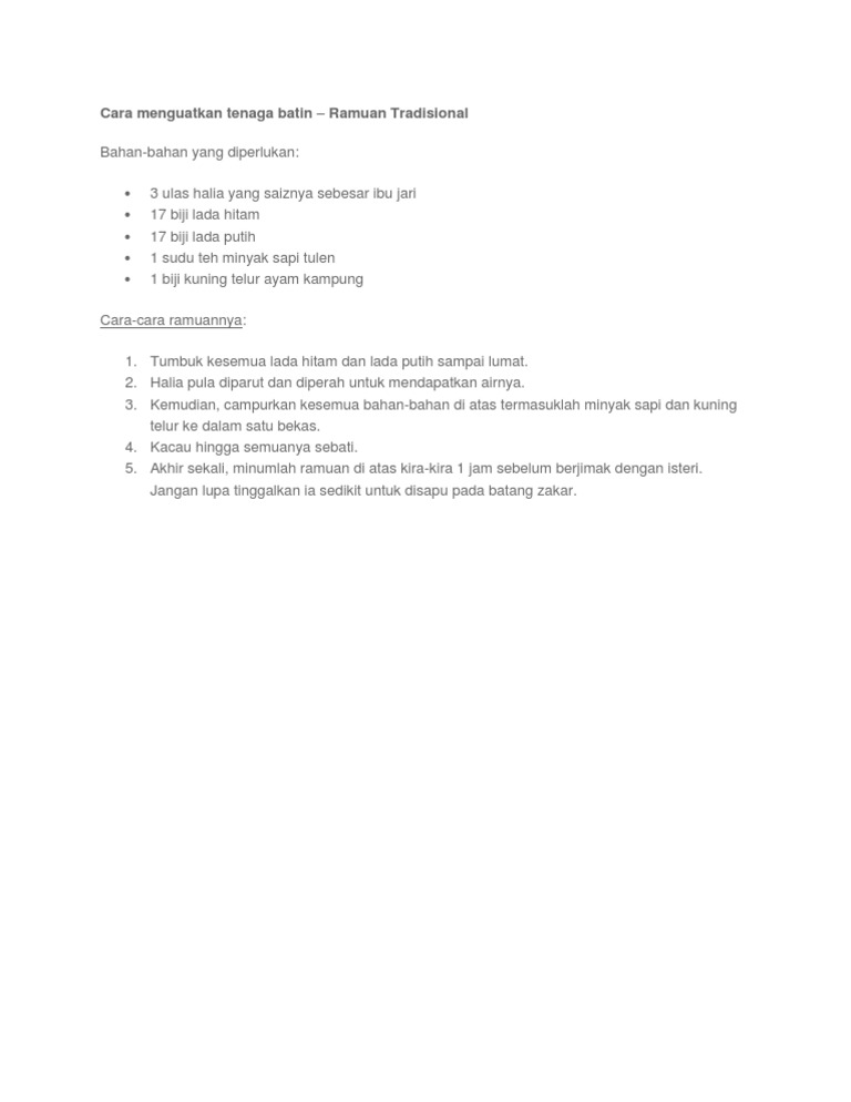 Cara Menguatkan Tenaga Batin | PDF