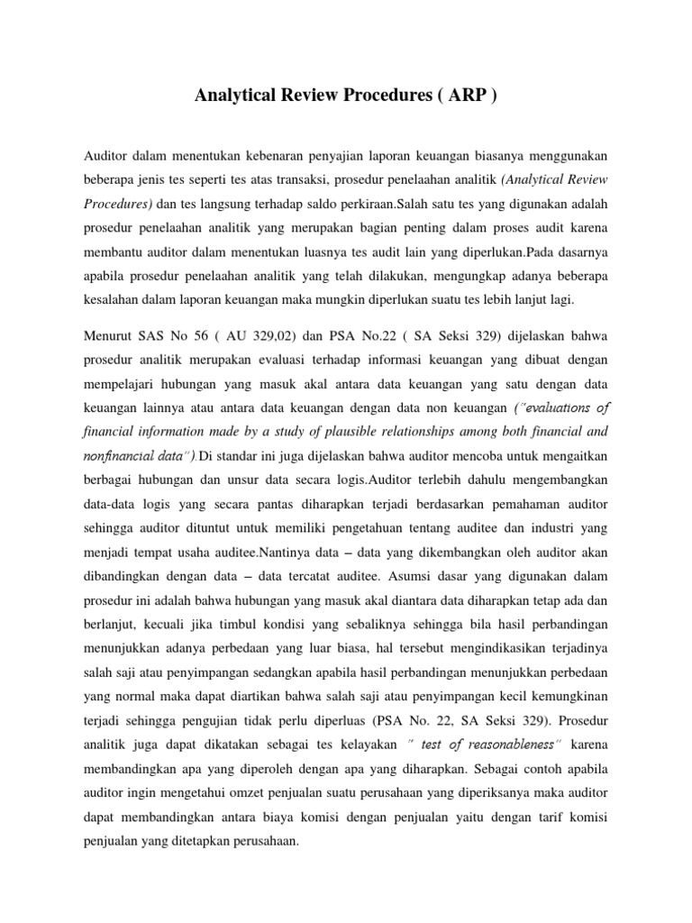 Analytical Review Procedure | PDF