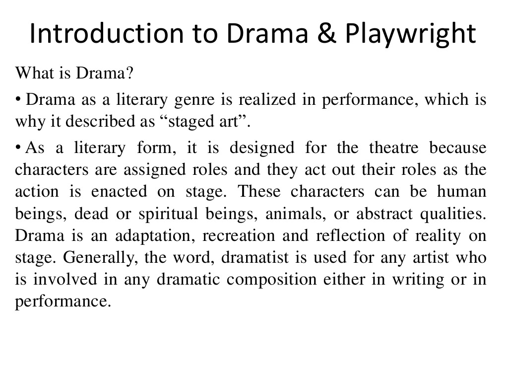 Introduction To Drama & Playwright | PDF | Comedy | Plot (Narrative) Introduction To Drama & Playwright | PDF | Comedy | Plot (Narrative)