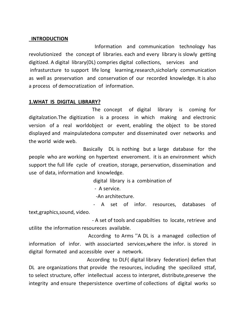 Introduction To Digital Library | PDF | Digital Library | Digitizing