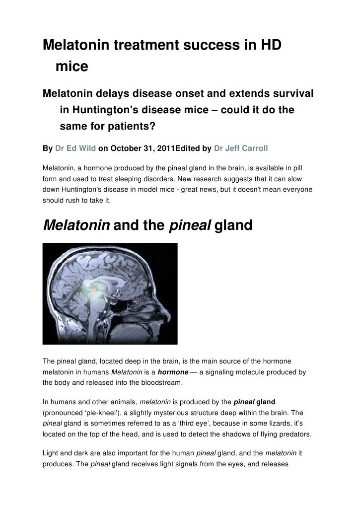 Melatonin Treatment Success in HD Mice | PDF | Sleep | Apoptosis