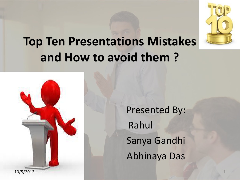 Top Ten Presentations Mistakes and How To Avoid | PDF | Career & Growth