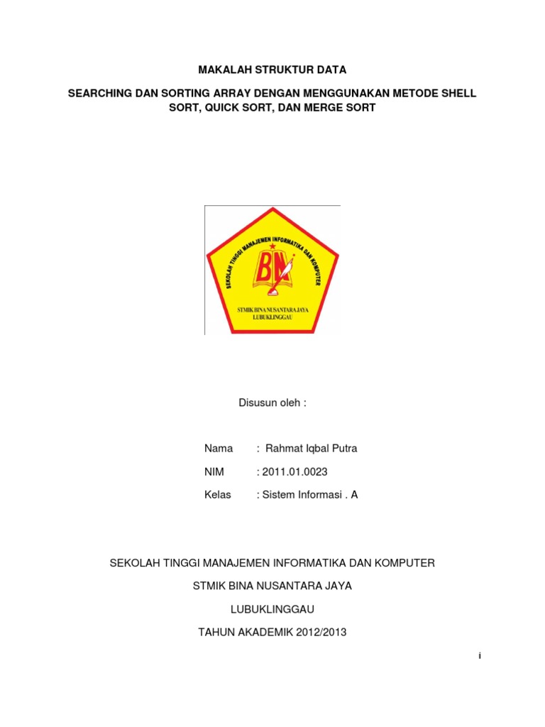 Metode Sorting | PDF