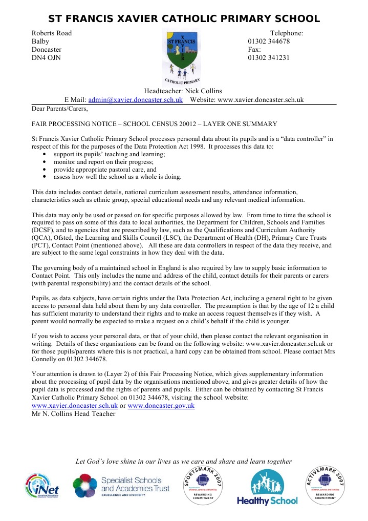 New Layer 1 Fair Processing Notice | Download Free PDF | Personally Identifiable Information ...