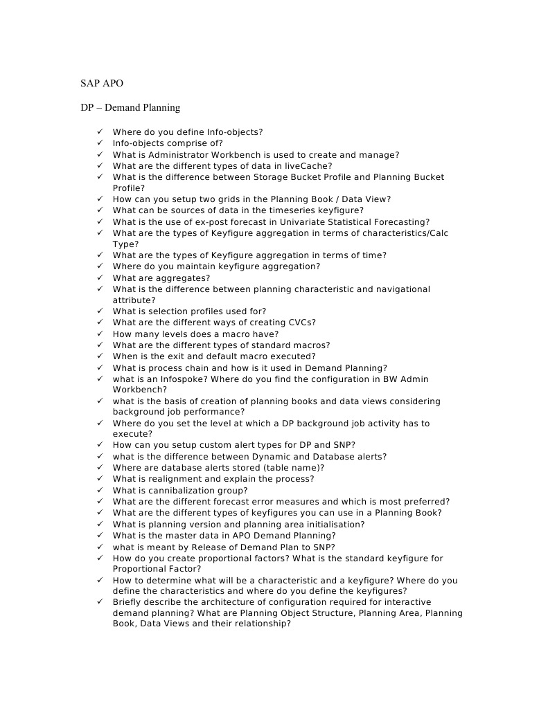 Sap Apo DP Faq | PDF | Forecasting | Databases