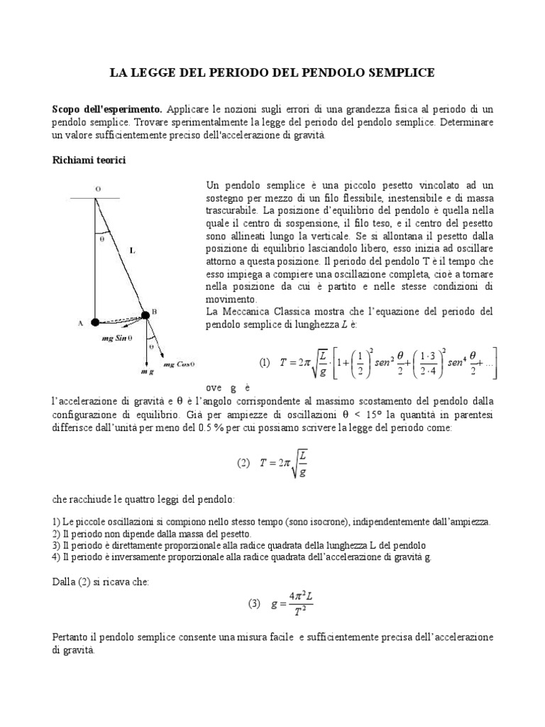 Pendolo Semplice | PDF