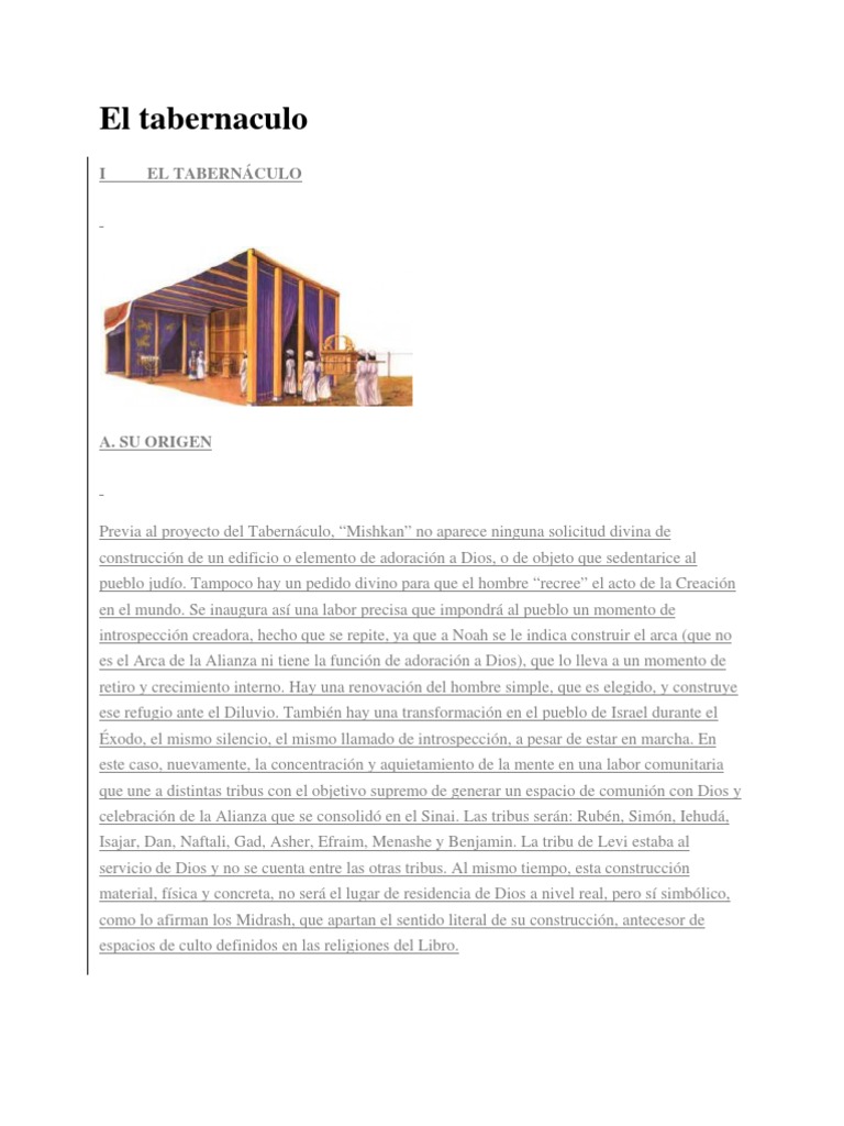 El Tabernaculo | PDF | Templo en jerusalén | Sinagoga