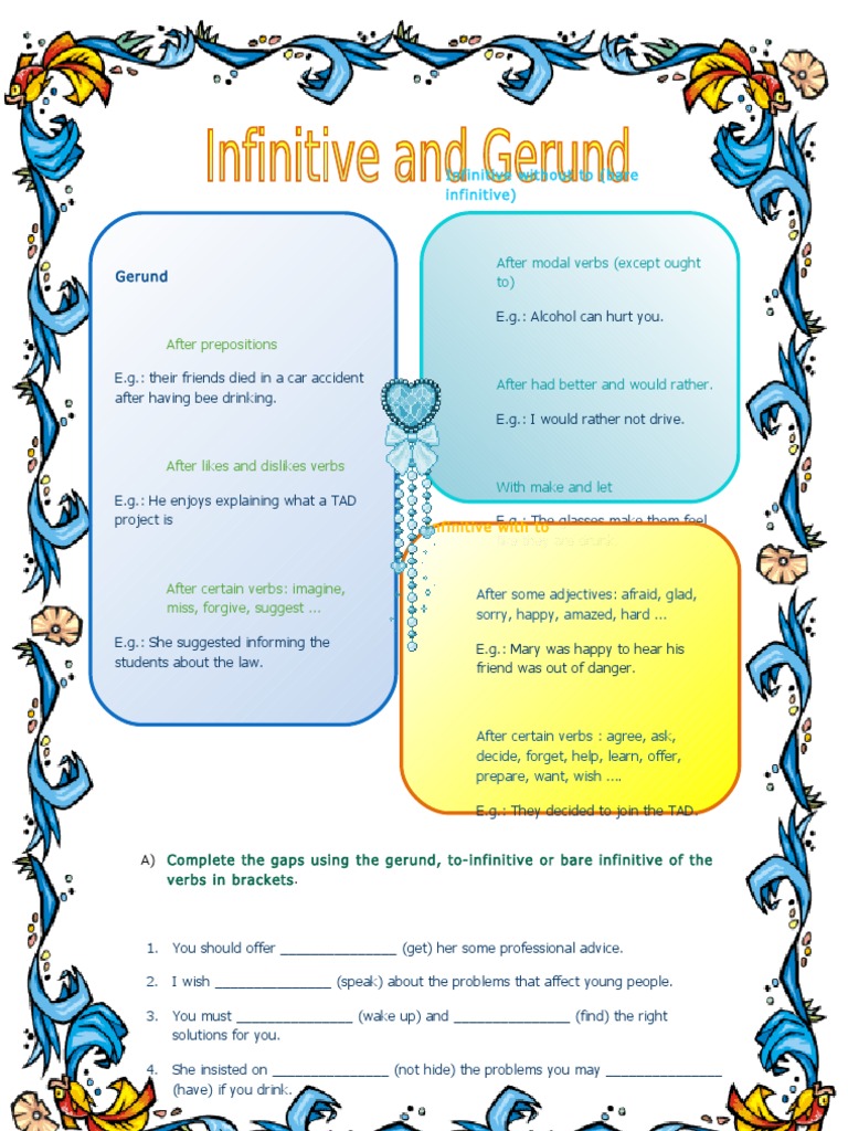 Complete The Gaps Using The Gerund | PDF | Verb | Rules