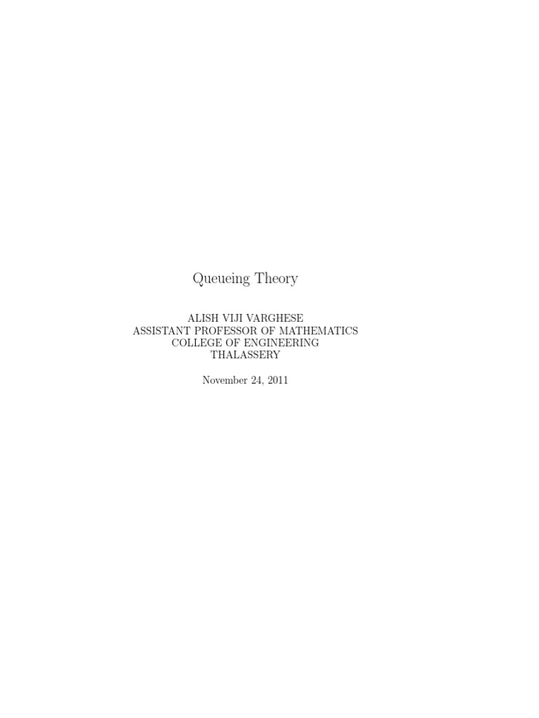 Queueing Theory | PDF | Markov Chain | Poisson Distribution