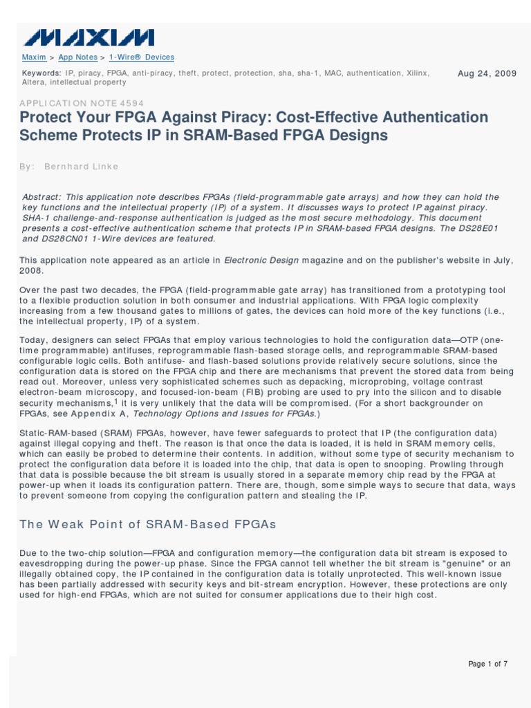 Securing Fpga Bit Stream Pdf Field Programmable Gate Array Digital Electronics 