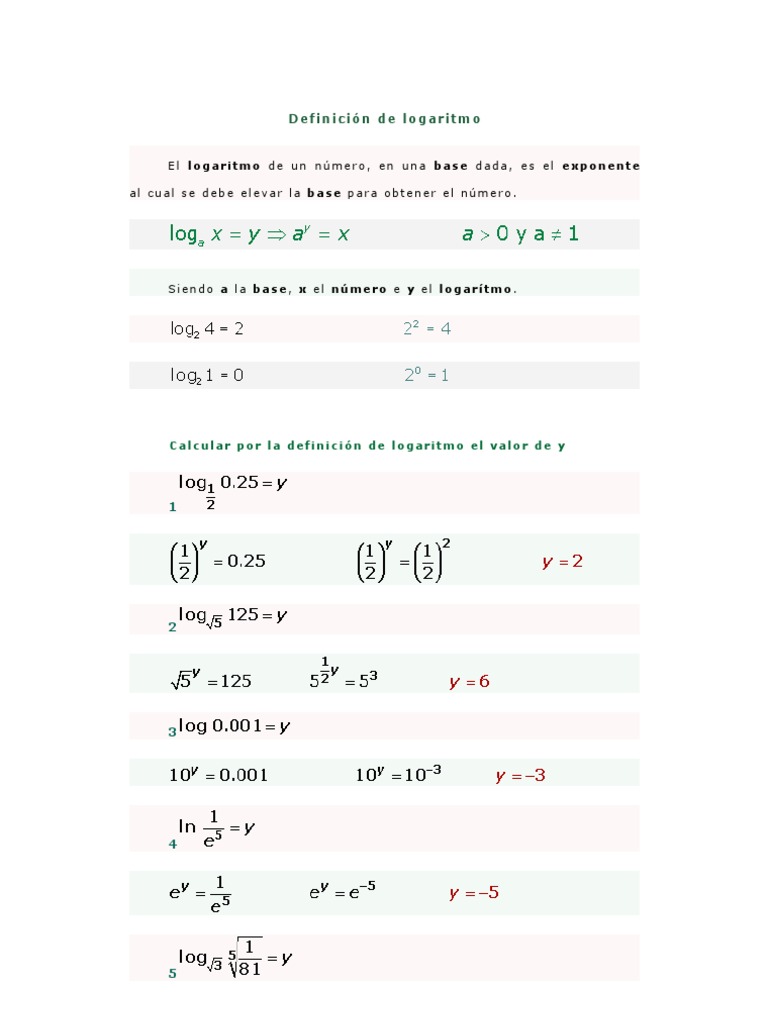 Logaritmo | PDF