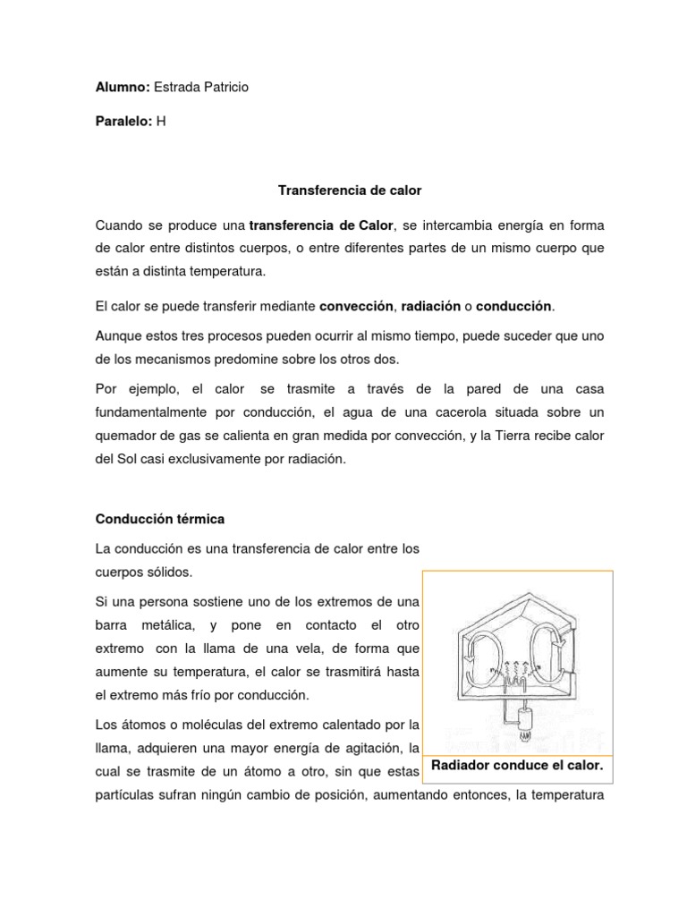 Transferencia de Calor. | PDF | Conduccion termica | Calor