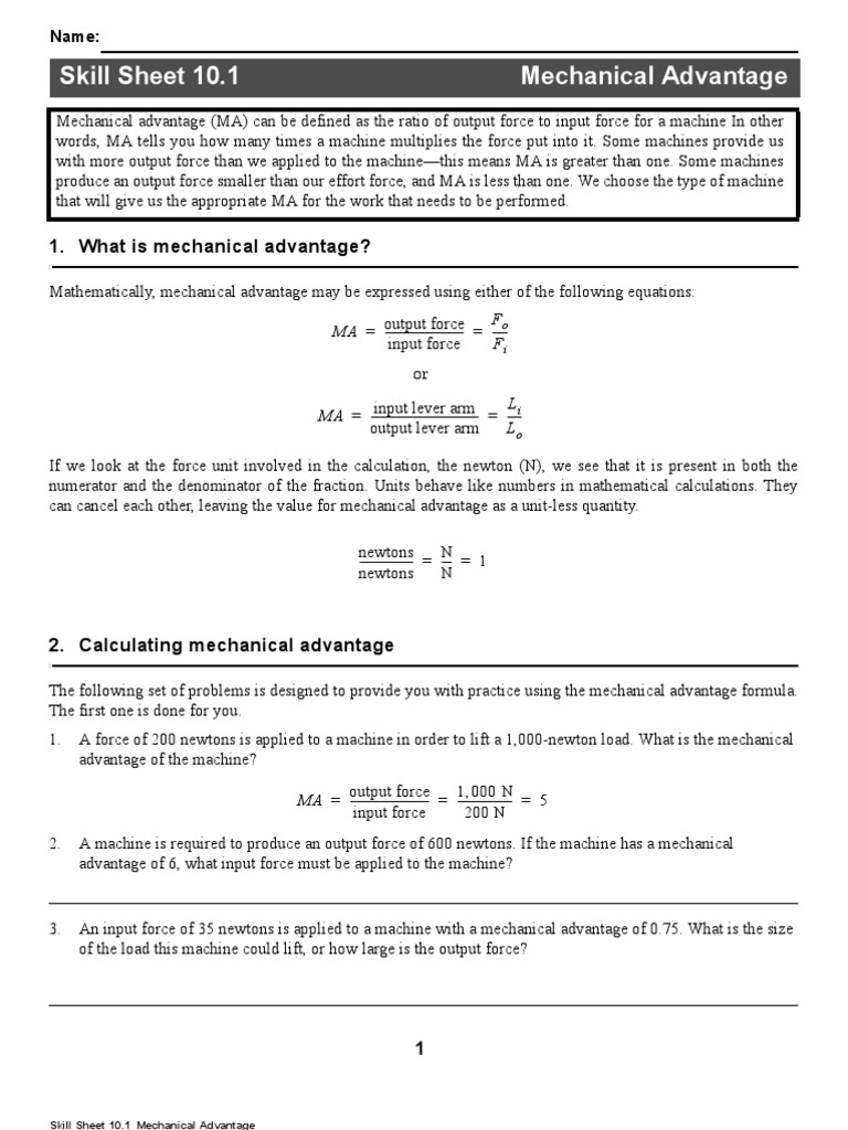 10.1 MechAdv | PDF | Machines | Lever