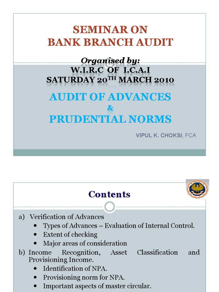 Advances & Prudential Norms | PDF | Debits And Credits | Debt