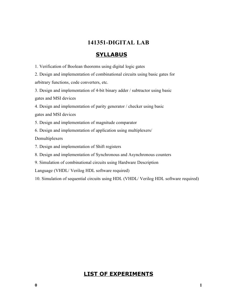 Digital Systems Lab Manual | PDF | Logic Gate | Hardware Description Language