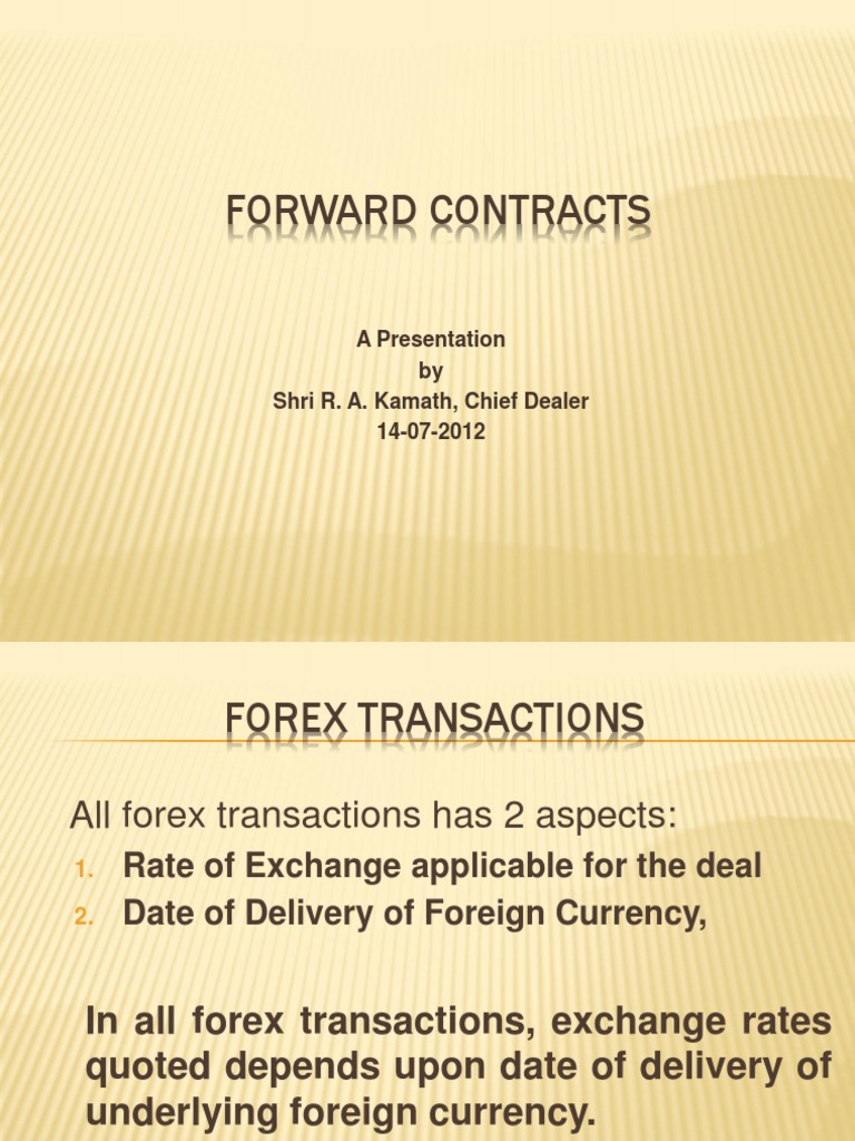 Forward Contracts | PDF | Foreign Exchange Market | Futures Contract