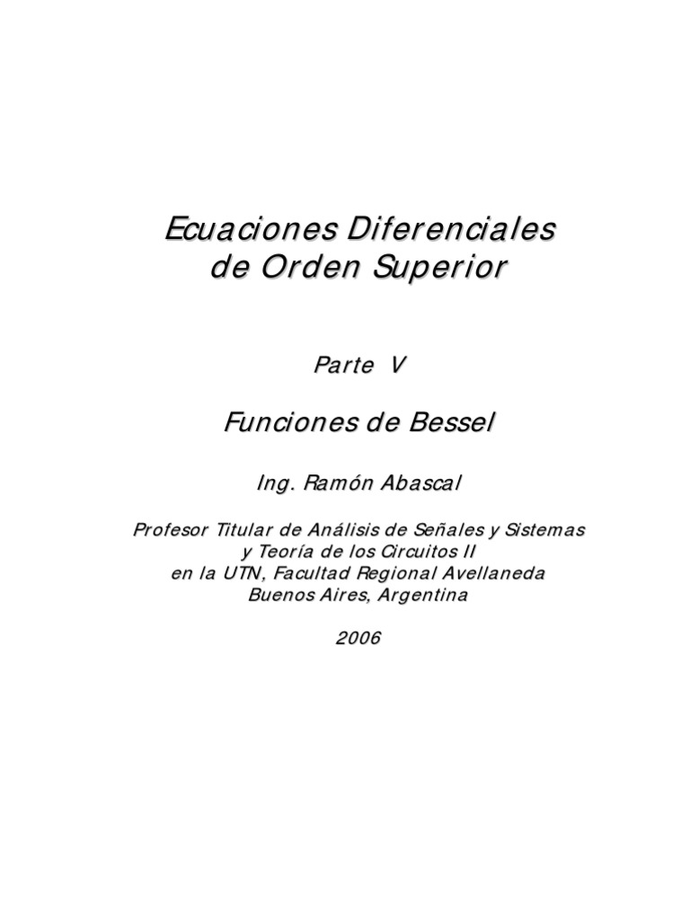Funciones y Ecuaciones de Bessel | PDF | Integral | Ecuaciones