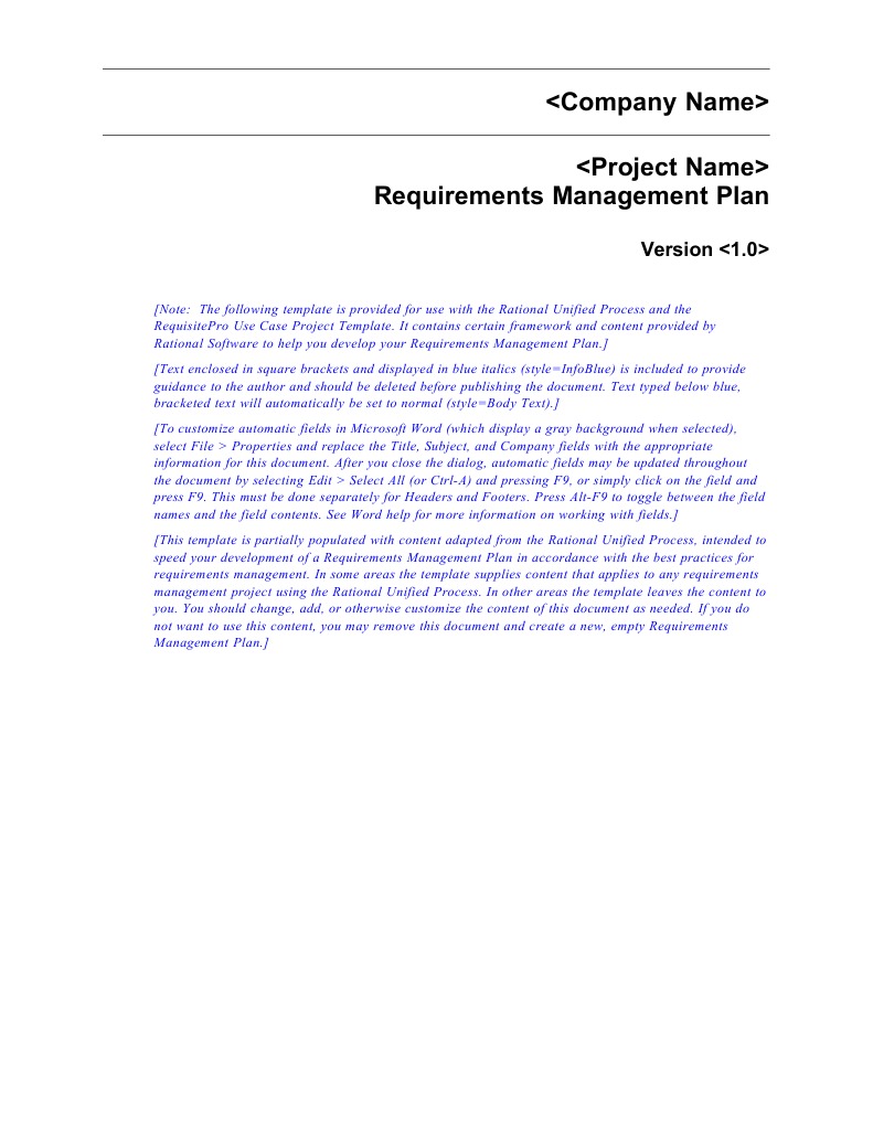 Requirements Management Plan | PDF | Use Case | Quality Assurance