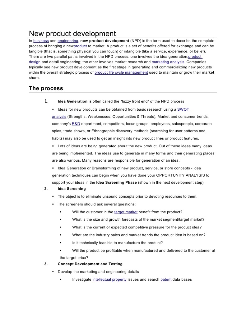 Product Development | PDF | New Product Development | Marketing