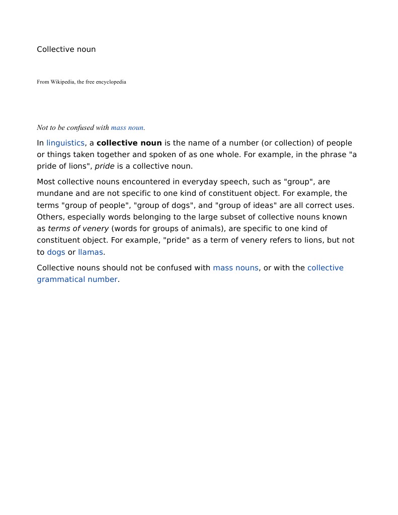 Collective and Abstract Nouns | PDF | Syntactic Relationships | Onomastics