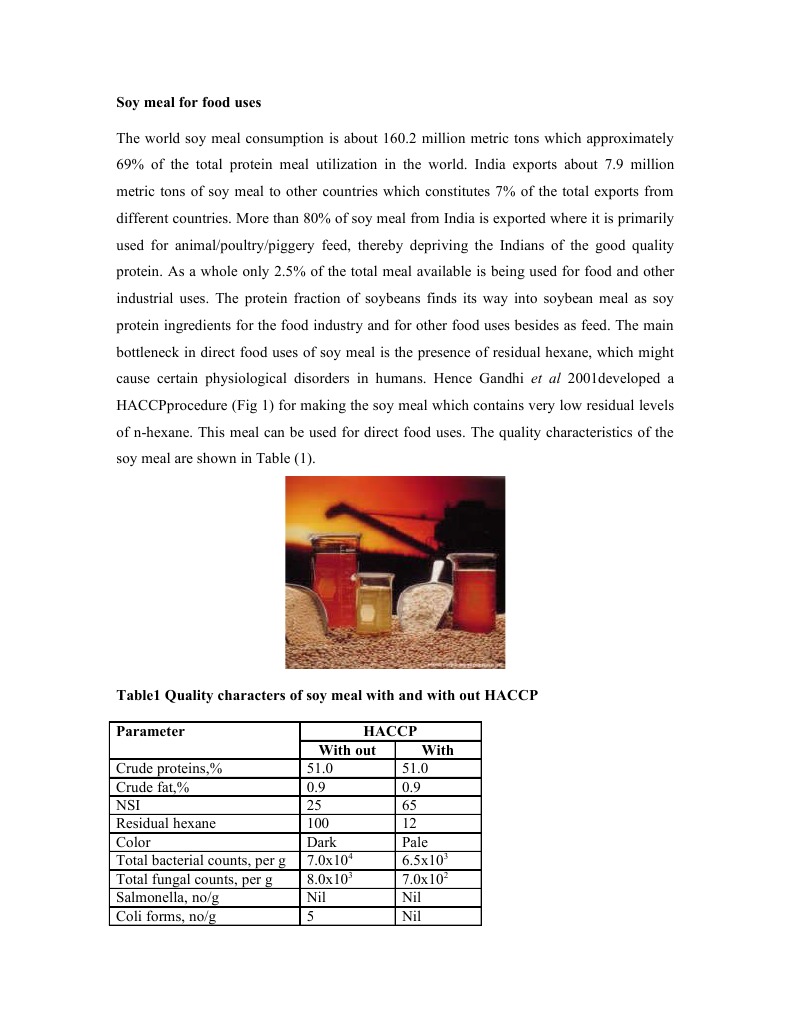 Soymeal For Food Uses | PDF | Soybean | Proteins