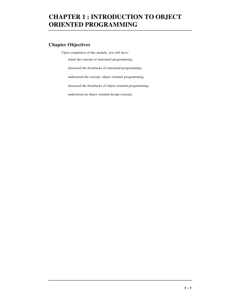 Chapter 1: Introduction To Object Oriented Programming | PDF | Class ...