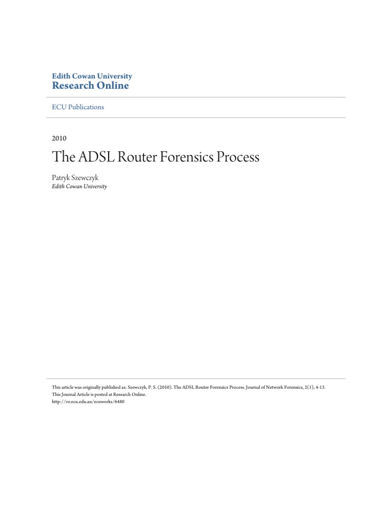 ADSL Router Process | PDF | Social Networking Service | Computer Forensics